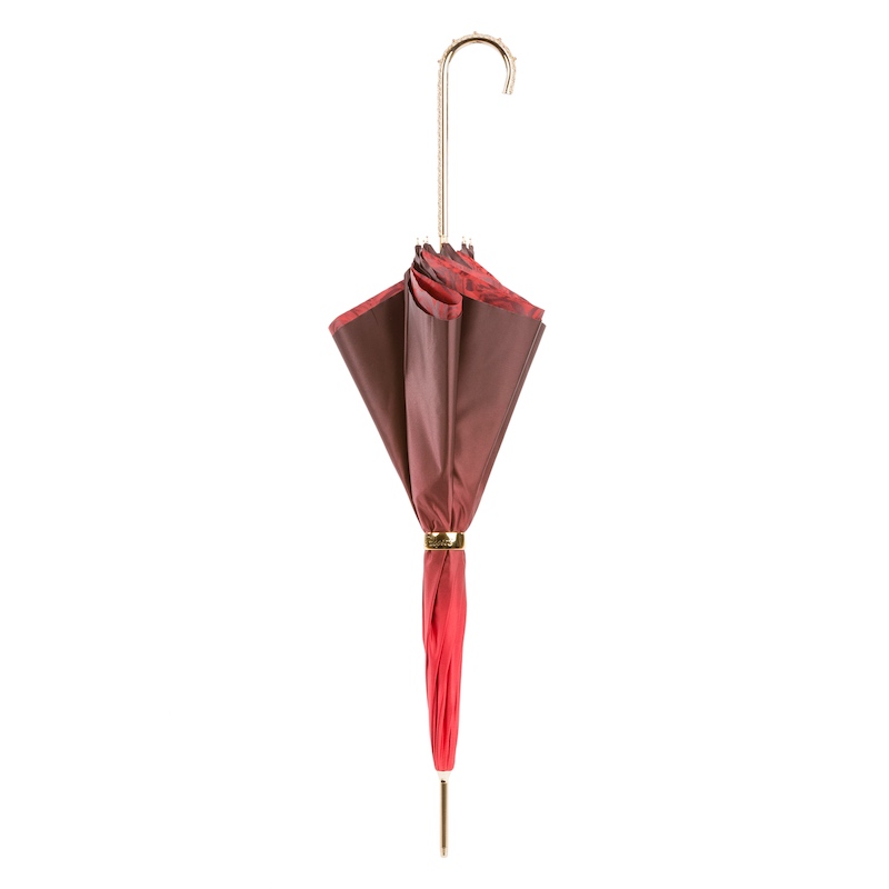 Pasotti Red Roses Umbrella, Double Cloth - Beautiful Umbrellas