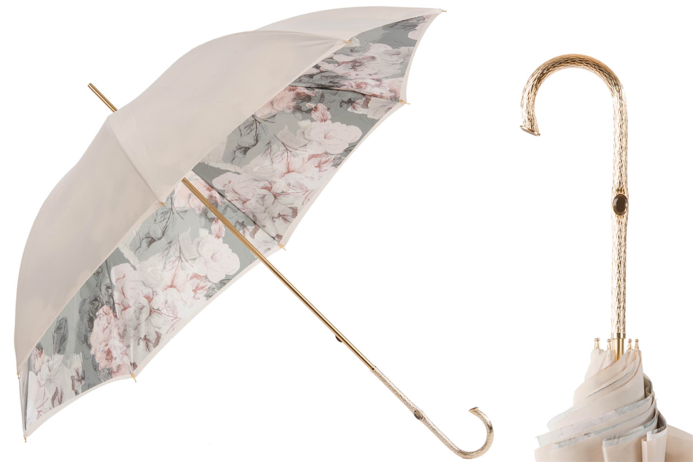 189 5R316-6 P5 - Ivory Umbrella with Flowers Inside