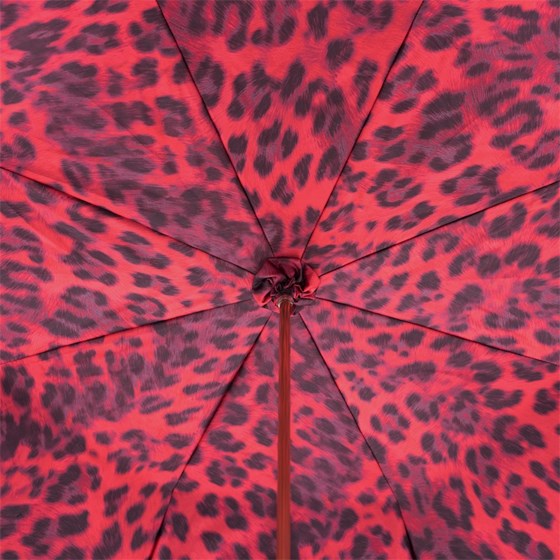 Pasotti Red Leopard Print Umbrella, Double Cloth - Deluxe Women's Umbrellas