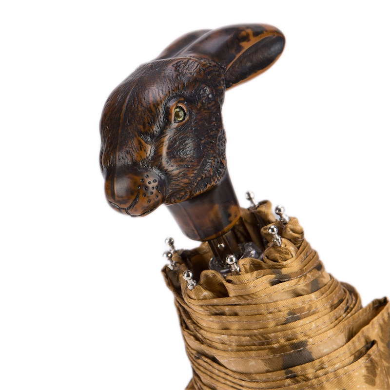 Pasotti Animalier Folding Umbrella with Rabbit Handle - Expensive Umbrellas