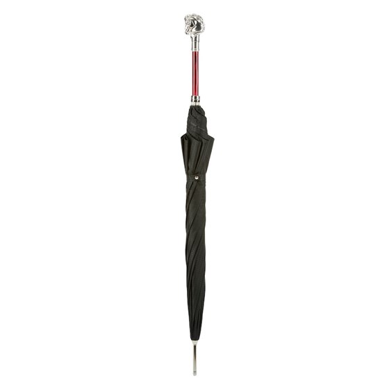 Elegant Pasotti Umbrella, Silver Horse Handle - Silver Umbrellas