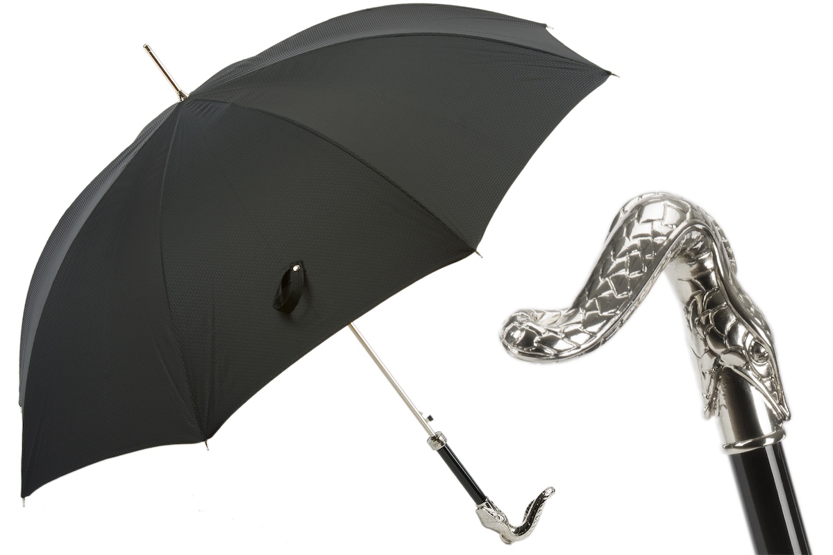 Pasotti Black Snake Umbrella - Luxury Umbrellas