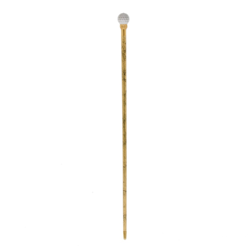 Pasotti Crystal Ball Cane, Gold Shaft - Unique Canes