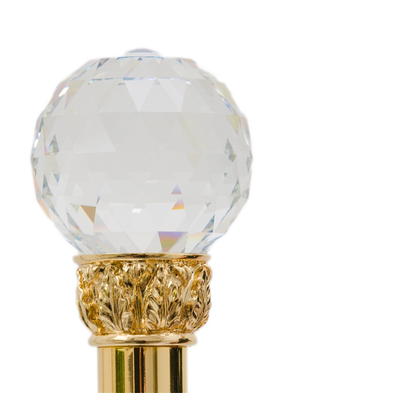 Pasotti Crystal Ball Cane, Gold Shaft - Unique Canes