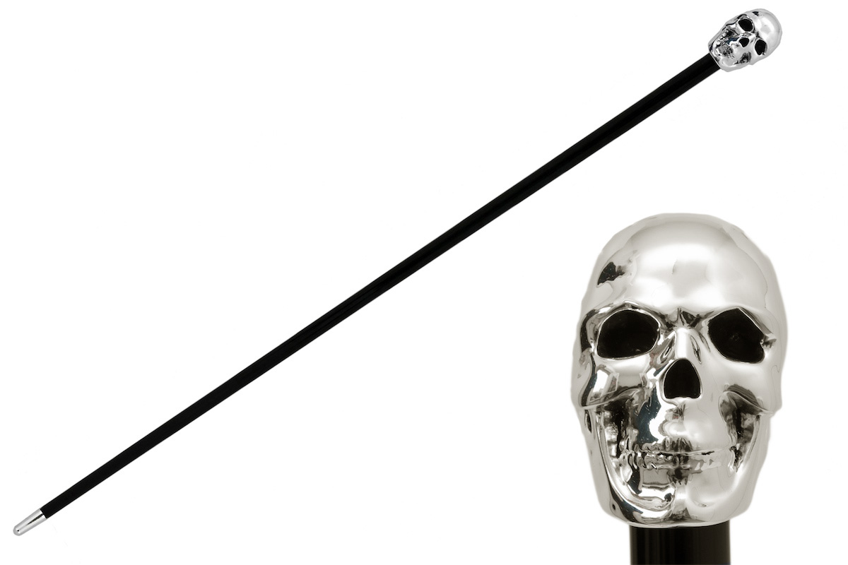 Pasotti Silver Skull Handle - Skull Walking Sticks